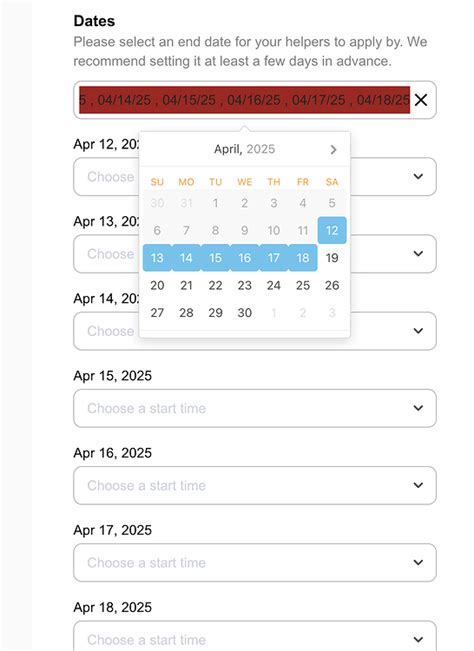 air date time picker possible bug with date count limit need help