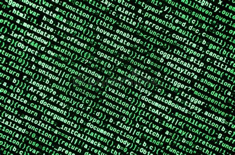 Writing Programming Code On Laptop Digital Binary Data On Computer