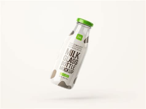 Premium Psd Fresh Milk Glass Bottle Mockup Premium Psd Fresh Milk Glass Bottle Mockup