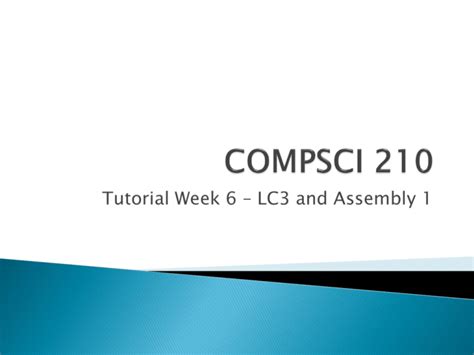 Lc 3 Assembly Tutorial Week 6 Exercises