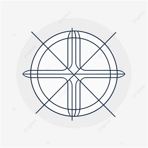Geometric Circular Compass Line Vector Illustration Lineal Icon