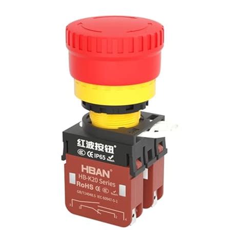20a High Current Emergency Stop Switch Red Large Inching Button Machine
