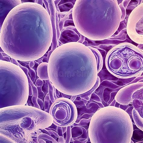 Human Cell Or Embryonic Stem Cell Microscope Background Generative Ai