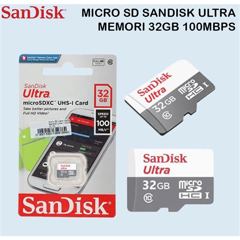 Jual Microsd Sandisk Ultra 32gb 100mbps Class 10 Micro Sd 32 Gb Memory