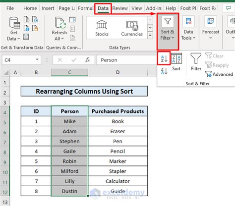 How To Rearrange Columns Alphabetically In Excel 5 Methods