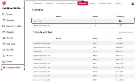 Cómo configurar el tipo de moneda SUSII Soporte al Usuario