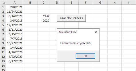 Year Occurrences In Excel Vba Step By Step Tutorial