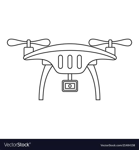 Action Camera Drone Icon Outline Style Royalty Free Vector