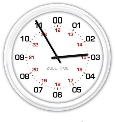 24 Hour Zulu Time Wall Clock Military Utc Gmt Universal Great T