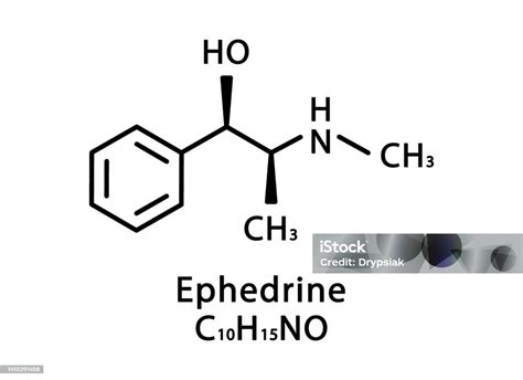 Struktur Molekul Efedrin Efedrin Kerangka Kimia Formula Ilustrasi