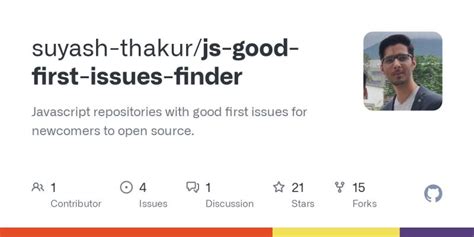 Suyash Thakur On Linkedin Github Suyash Thakurjs Good First Issues Finder