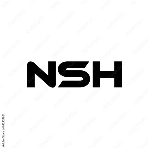 Nsh Letter Logo Design With White Background In Illustrator Vector