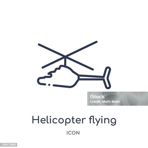 공항 터미널 개요 컬렉션에서 선형 헬리콥터 비행 아이콘입니다 얇은 라인 헬기 흰색 배경에 고립 된 벡터를 비행 헬리콥터 비행 유행 그림 군사에 대한 스톡 벡터 아트 및 기타
