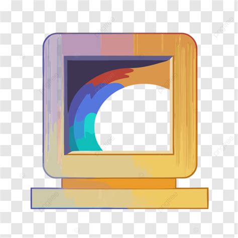 예술 벡터 데스크탑 컴퓨터 아이콘 흰색 배경에 있는 단순한 다채로운 애니 아이콘 그림자 없음 작은 프레임 중앙 Png 일러스트 및 벡터 에 대한 무료 다운로드