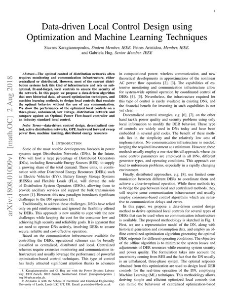 Pdf Data Driven Local Control Design Using Optimization And Machine