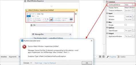 What Is The Use Of Continueonerror Property Of Attach Window Activity