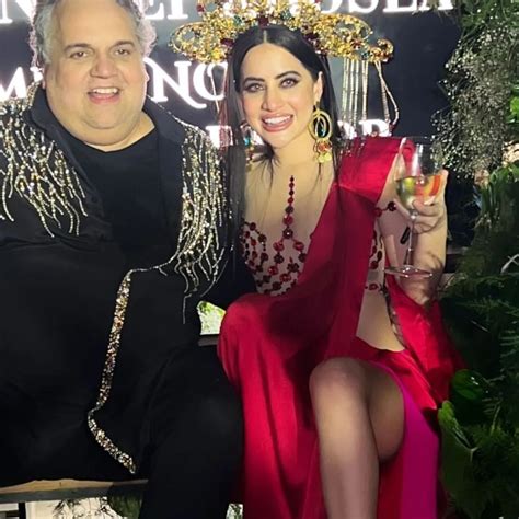 Urfi Javed In Hot Red Poses With Sussanne Khan At Abu Jani Sandeep Khosla Party See Inside Pics