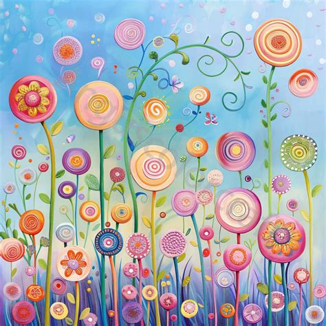 Whimsical Flower Art Etsy