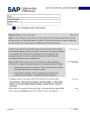 SAP Accounting Lab Assignment Docx SAP ACCOUNTING LAB ASSIGNMENT Name Course Section