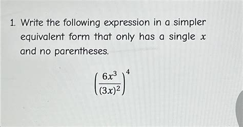 solved write the following expression in a simpler