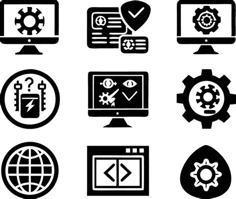 Set Of Programming Icon Illustration Computer Code Programming