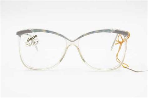 Safilo Vintage Womens Eyeglasses Safilo Elasta Pastel Colors Browline And Clear Acetate New Old