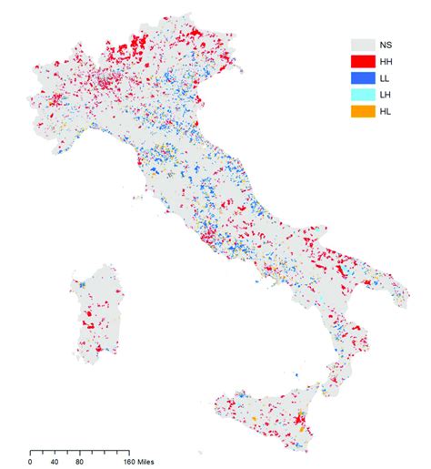 Results Of Lisa Clustering Of The Polarization Index Equation 2 In Download Scientific