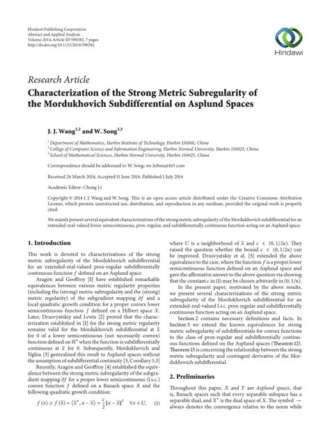 Pdf Characterization Of The Strong Metric Subregularity Of The Mordukhovich Subdifferential On