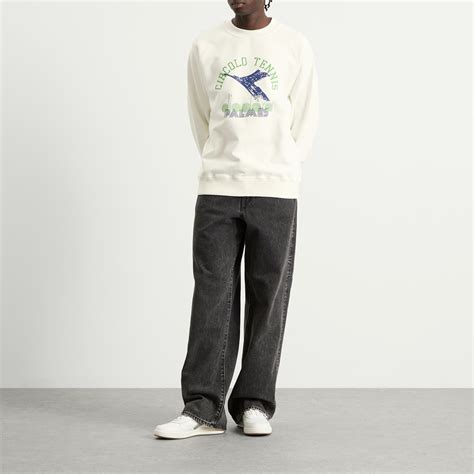 Diadora Mens X Palmes Legacy Crew Sweat In Snow White Diadora