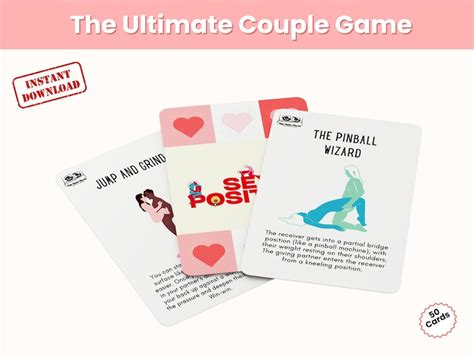 50 Printable Sex Position Deck Erotic Card Game For Couples Digital