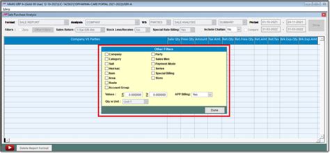 How To View Business Analysis Report In Marg Software
