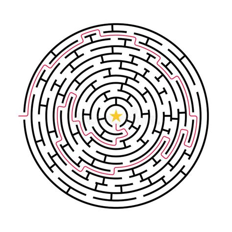 Labyrinth Game Circle Maze Puzzle Find The Right Way Path Or