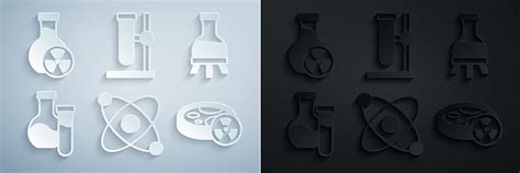 독성 액체와 원자 테스트 튜브를 설정 스탠드와 아이콘에 플라스크 벡터 0명에 대한 스톡 벡터 아트 및 기타 이미지 0명 3차원 형태 검은색 Istock