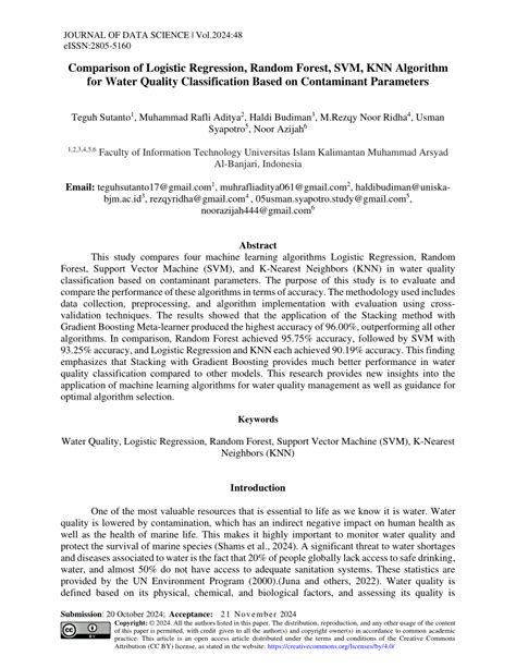Pdf Comparison Of Logistic Regression Random Forest Svm Knn