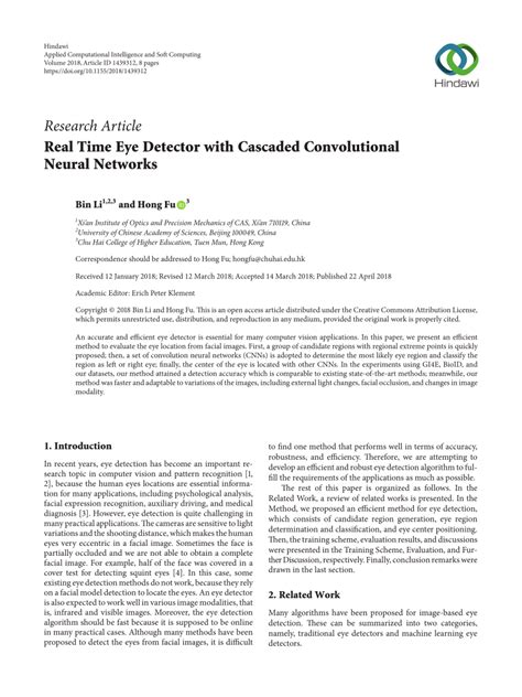 Pdf Real Time Eye Detector With Cascaded Convolutional Neural Networks