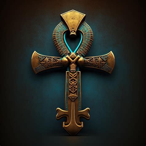 Premium Photo Ancient Golden Ankh Symbol Isolated On Dark Background