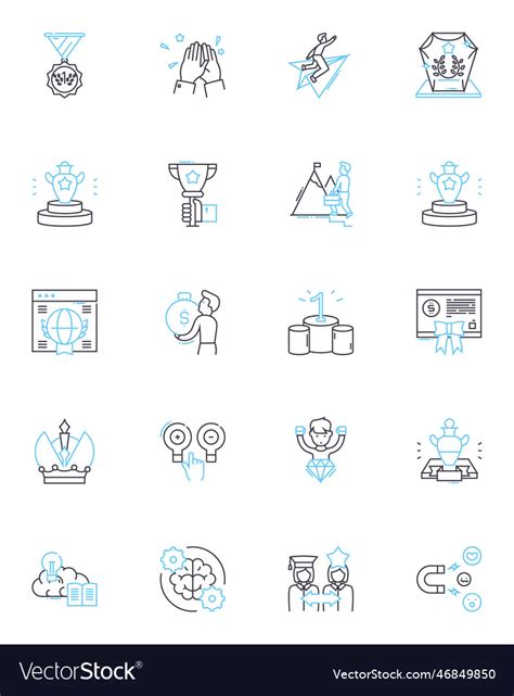 Learning Curve Linear Icons Set Growth Evolution Vector Image