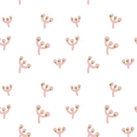 Premium Photo Flower Floral Pink Green Minimal Cute Pattern A Digital Illustration Hand Drawn