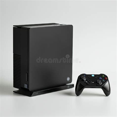 Black Gaming Console And Controller On A Light Surface The Console Has A Sleek Stock
