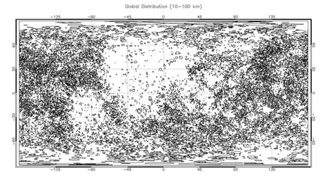Global Distribution Of Lunar Craters With Diameters Between 10 And 100 Download Scientific