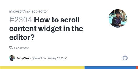 How To Scroll Content Widget In The Editor · Issue 2304 · Microsoftmonaco Editor · Github