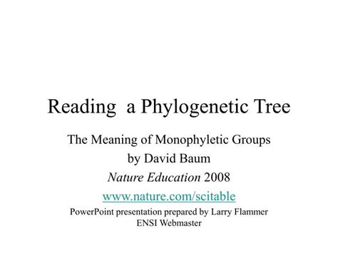 PPT Reading A Phylogenetic Tree PowerPoint Presentation Free Download ID