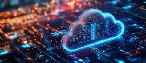 544 Digital Cloud Computing Concept Glowing Data Connections Technology