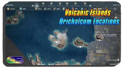 Assassins Creed Odyssey All Volcanic Islands Orichalcum Locations Youtube