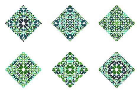 6 Floral Square Shape Designs Graphic By Davidzydd · Creative Fabrica