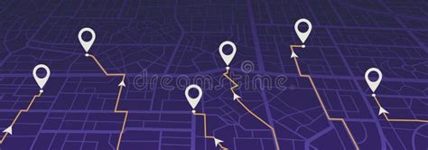 Isometric Gps Map Navigation To Own Pin City Top View Abstract Transportation Background Stock