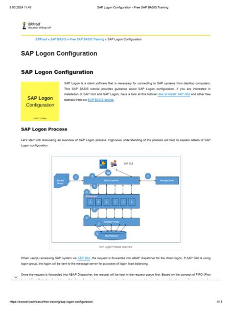 Sap Logon Configuration Free Sap Basis Training Pdf Port Computer Networking Login