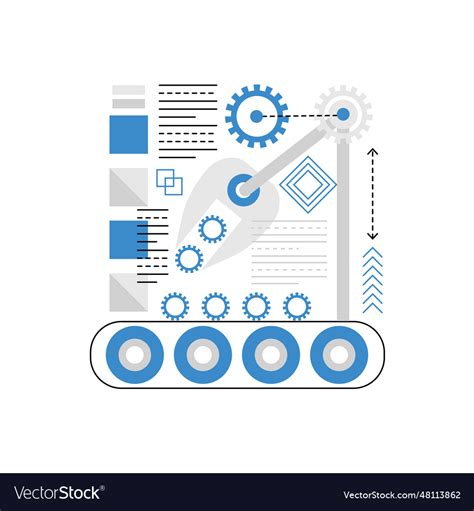 Industrial Robotic Conveyor Royalty Free Vector Image