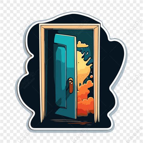 열린 문 스티커 클립 아트의 그림 벡터 상표 Png 일러스트 무료 다운로드 Lovepik