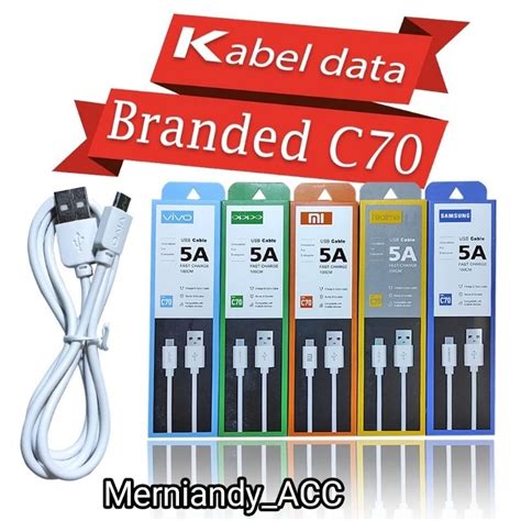 Jual Kabel Data Cabel Data Branded C70 Data Cable Usb Micro Shopee Indonesia